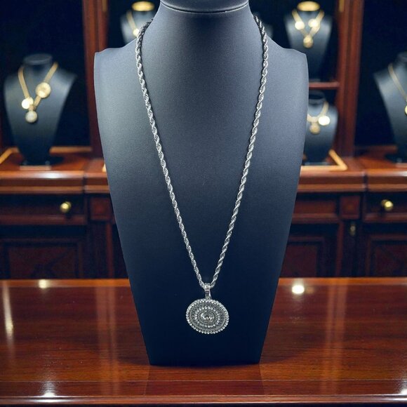 Stamped RMN on Pendant | Jewelry | Silver Rmn Medallion Pendant ...